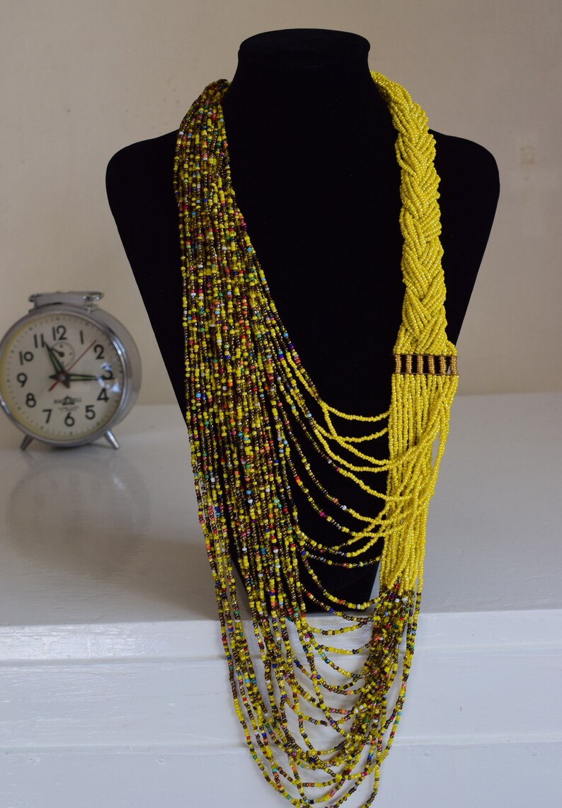 African Maasai Handmade Beaded necklace Tribal Chunky Zulu | Etsy