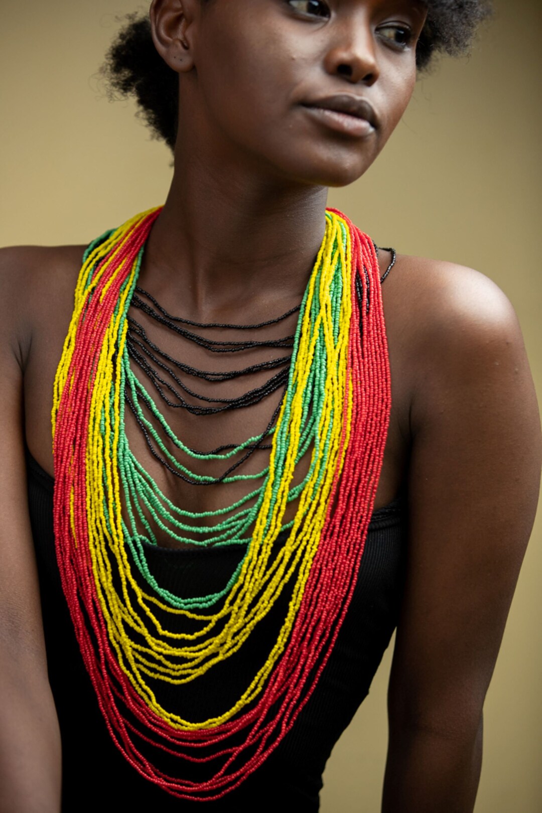 African Maasai Handmade Beaded Necklace chunky ethnic tribal zulurasta ...
