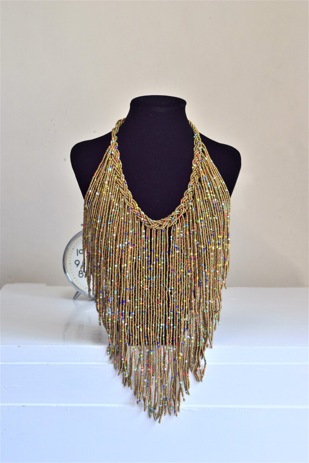 African Maasai Handmade Beaded Necklace |tribal |chunky |multi Color ...