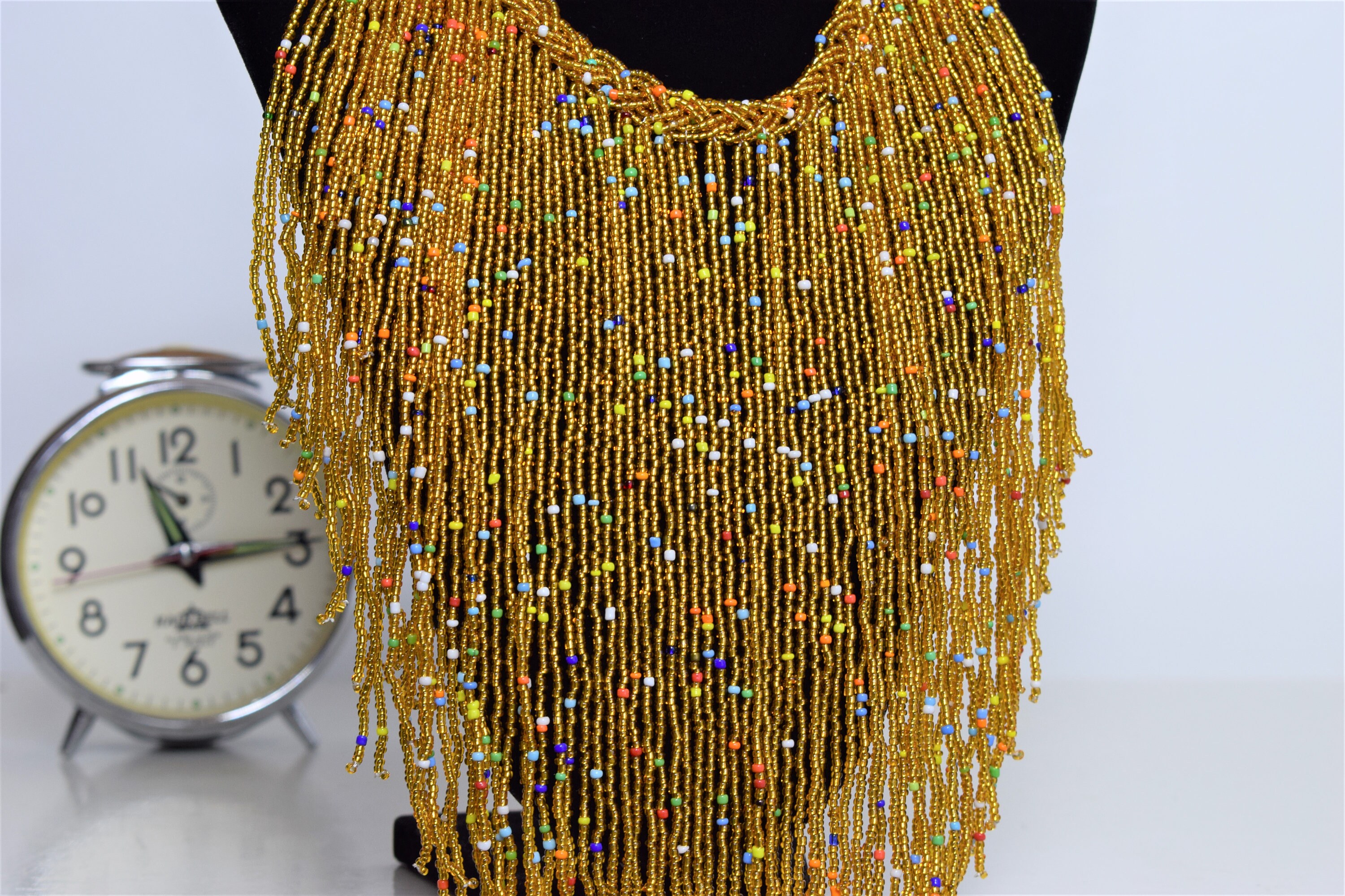 Handmade Beaded necklace Gift for HerTribal ChunkyGolden | Etsy