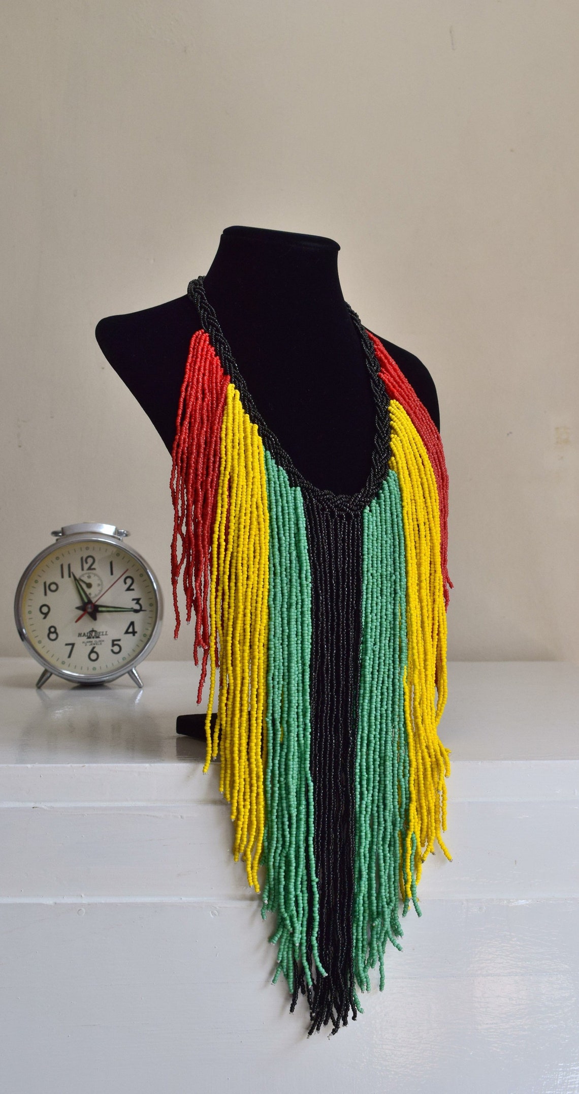 Maasai Beaded Necklace | Handmade Rasta Color Tribal Jewelry - Etsy