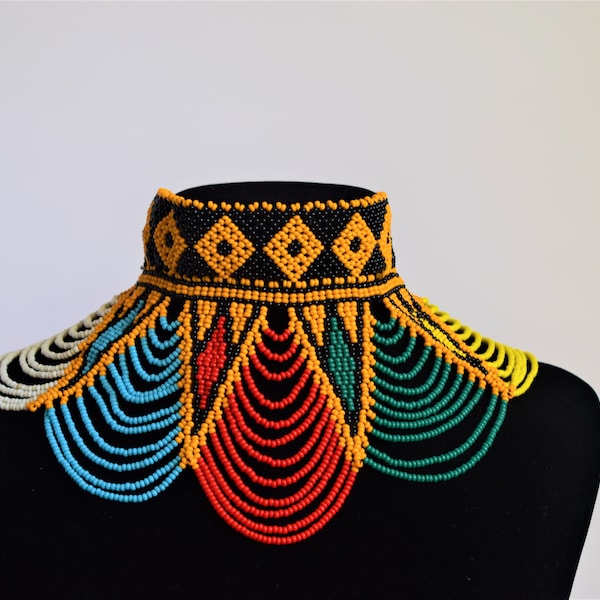 African Bib Necklace - Etsy