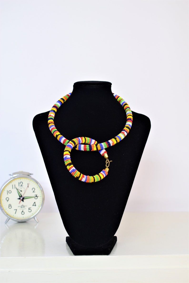 African Necklace African Jewelry Handmade Beaded Necklace | Etsy