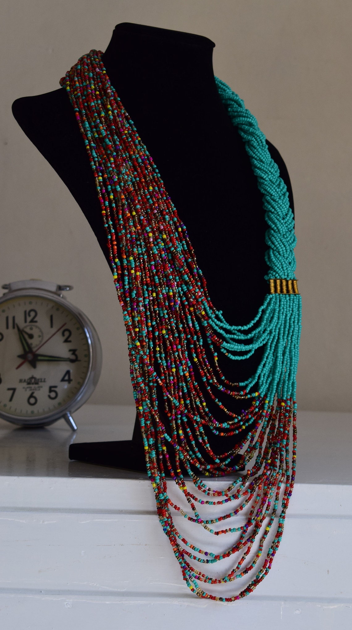Handmade African Beaded Necklace | Chunky Tribal Jewelry - Etsy