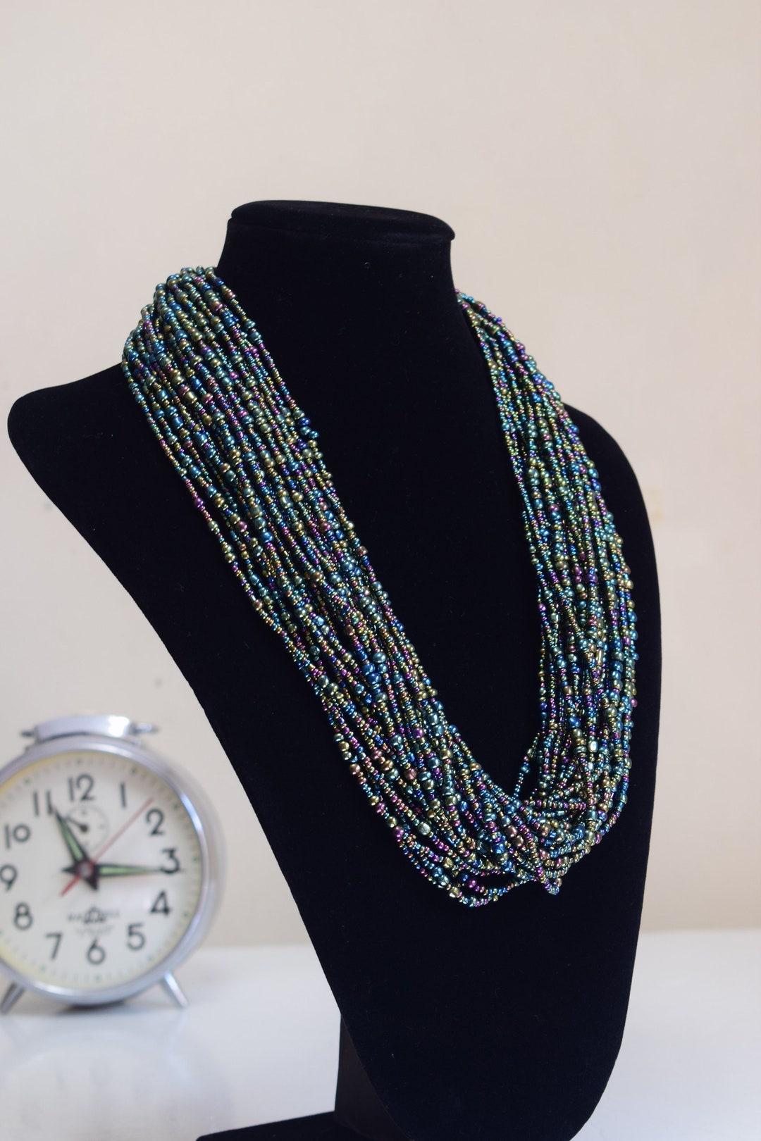 Collana di perline fatta a mano africana Maasai /Tribal /Chunky /Multi ...