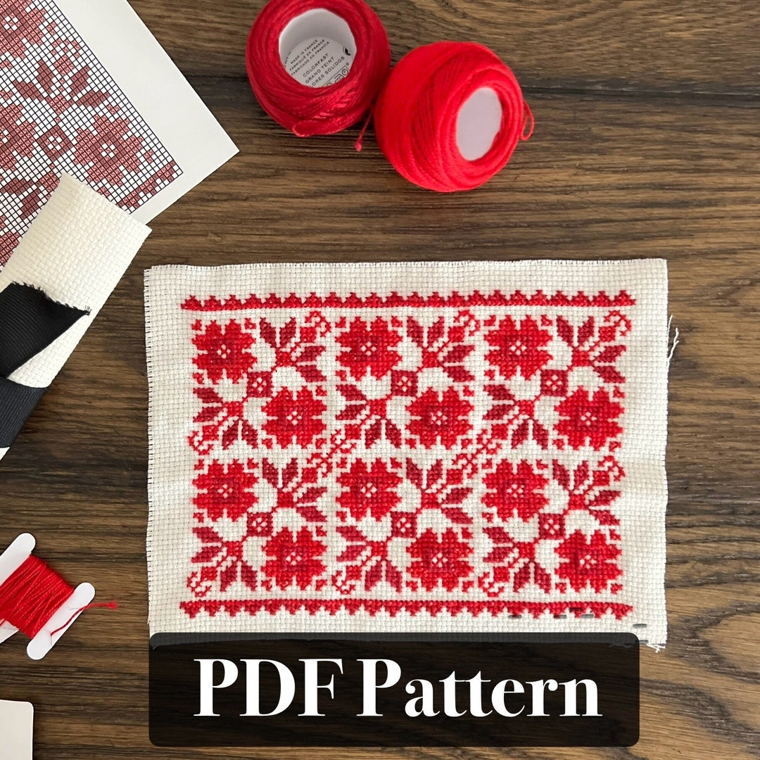 Palestinian Hand Embroidered Pattern, Framed Embroidery Art PDF ...