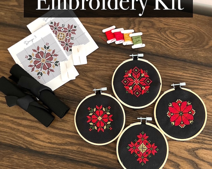 Beginner Friendly Embroidery Kit, DIY Palestinian Tatreez, Palestine ...