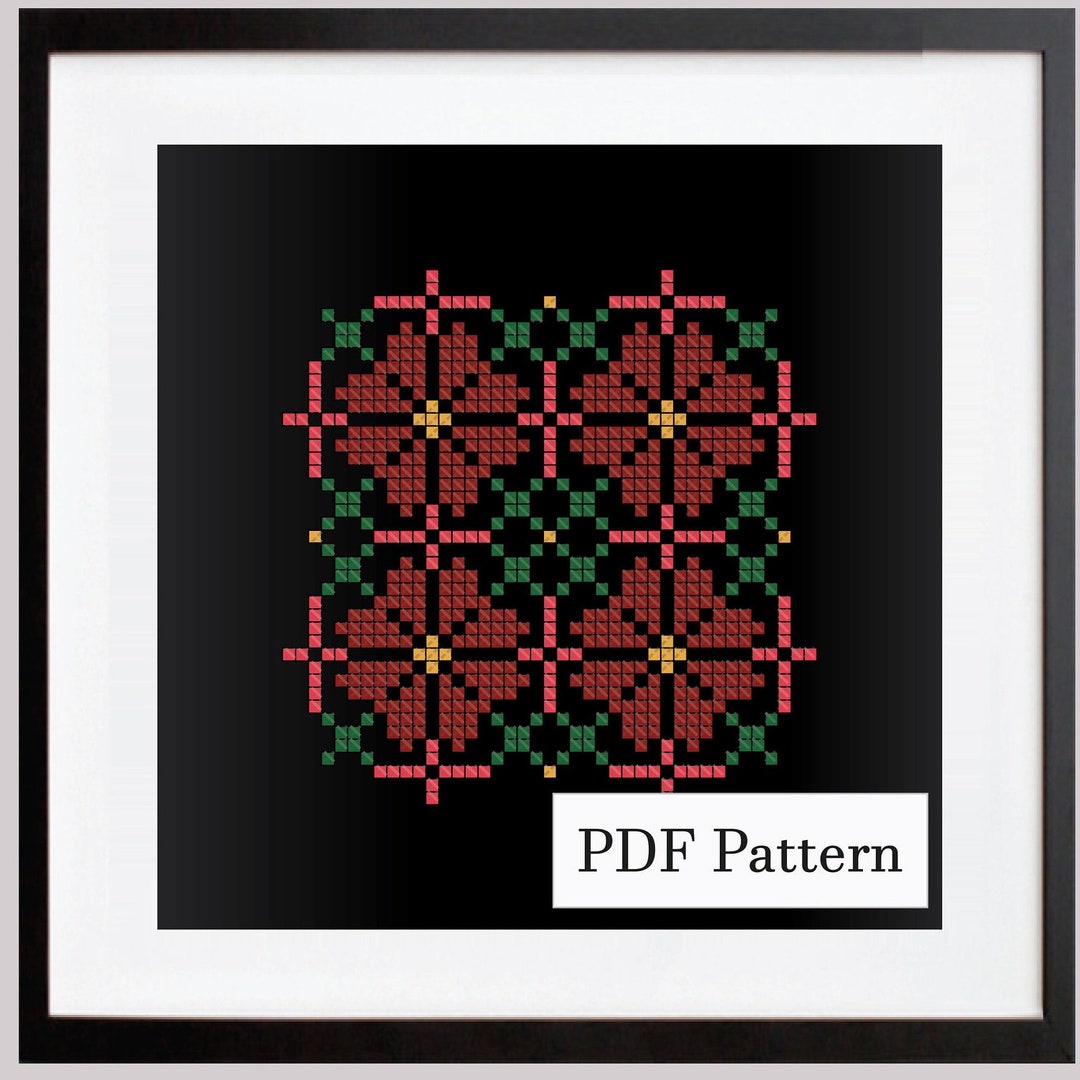 Palestinian Hand Embroidered Pattern, Framed Embroidery Art PDF Damask ...
