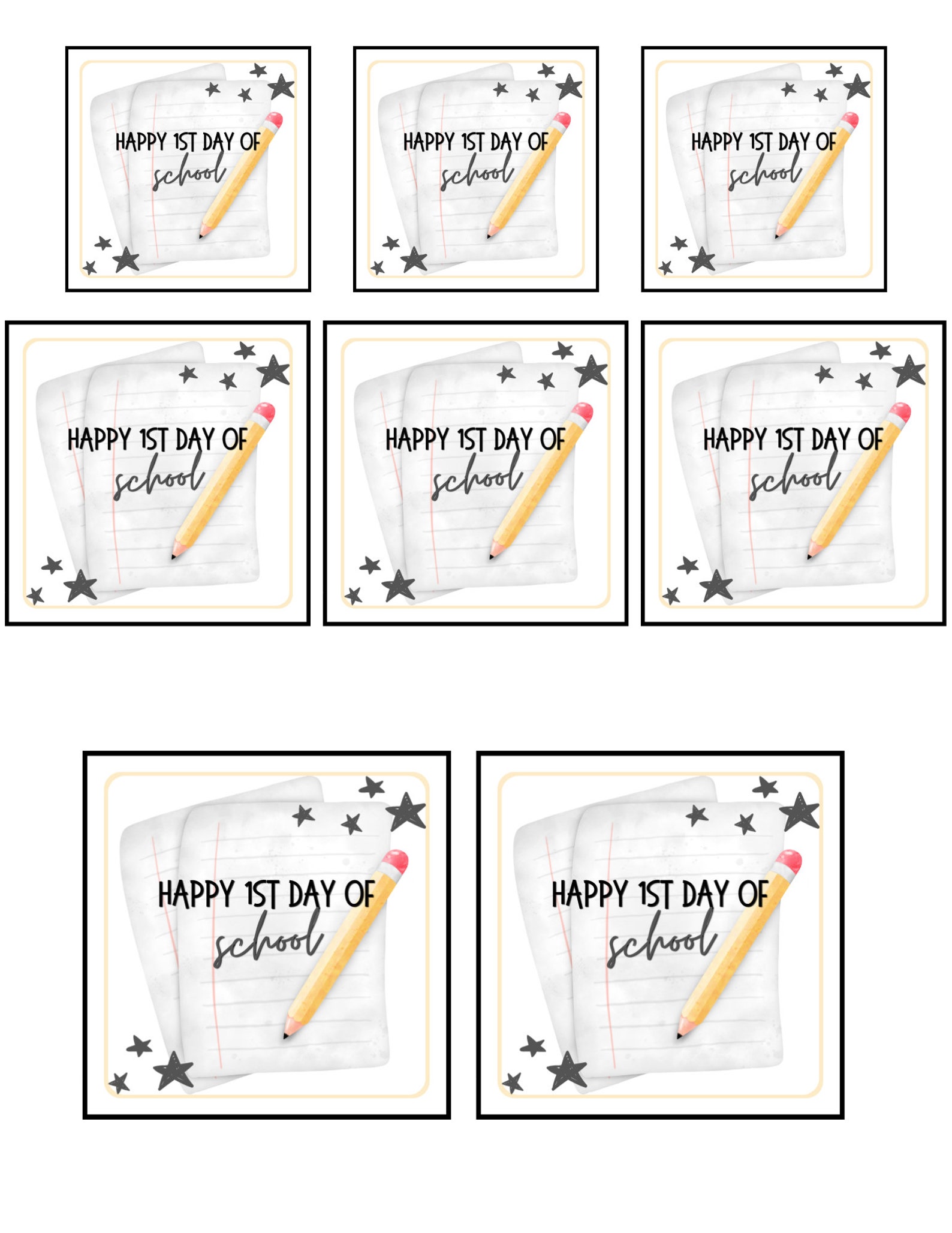 Teacher Gift Tag, Back to School, Happy 1st Day of School, Back to ...