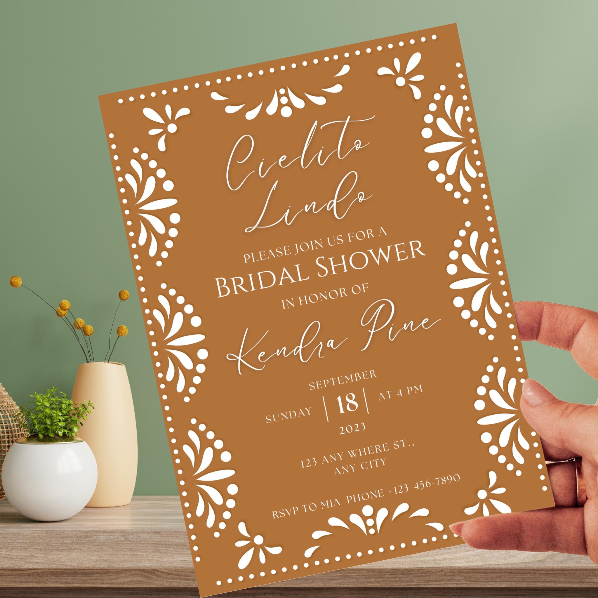 Talavera Mexican Barro Bridal Shower Invitation, Mexican Template ...