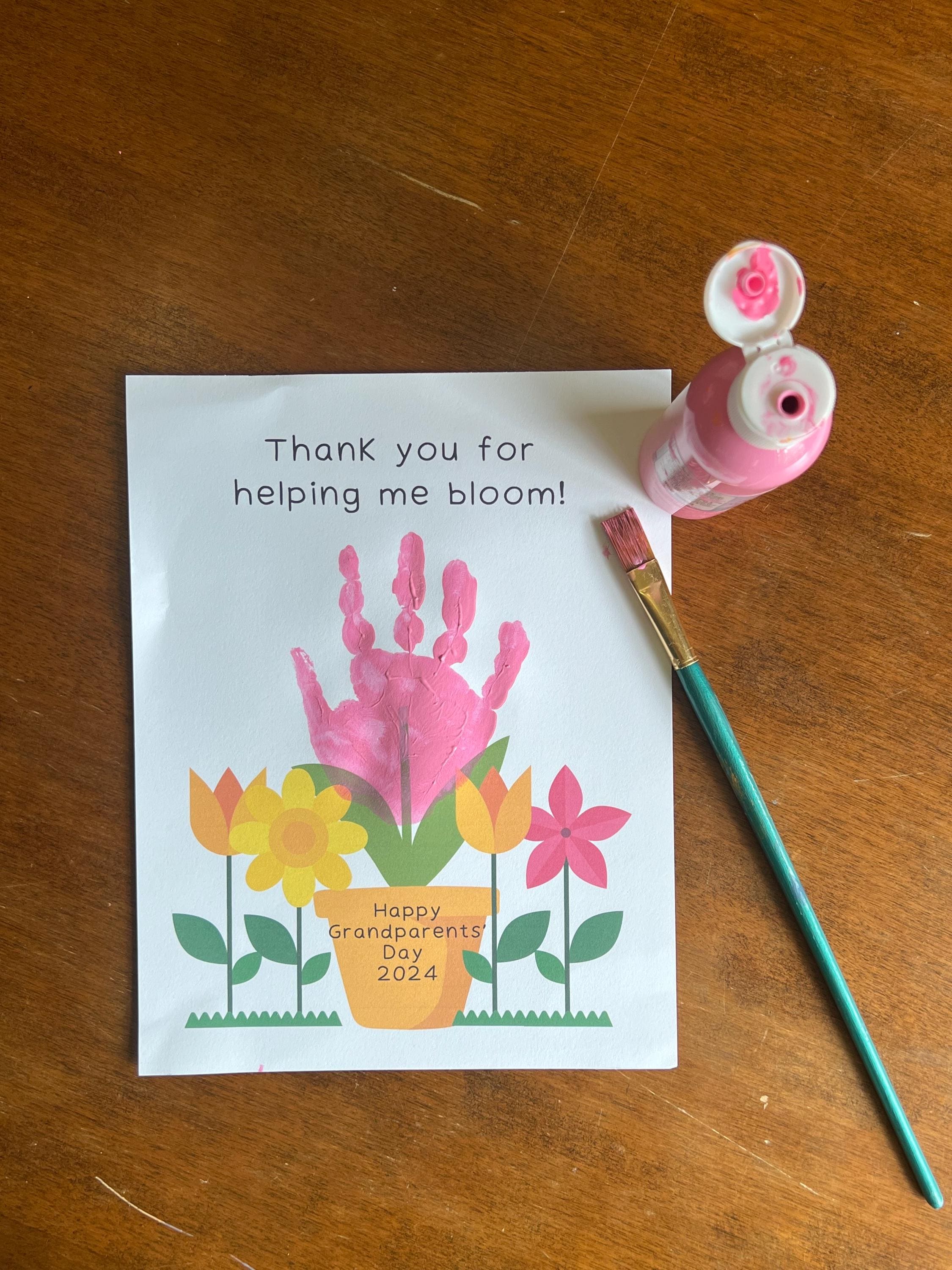 GRANDPARENTS DAY Handprint Art, Preschool Handprint Craft Activity for ...