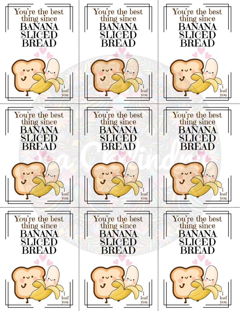 Banana Bread Gift Tags: Boyfriend, Husband, Employee Appreciation (PDF ...