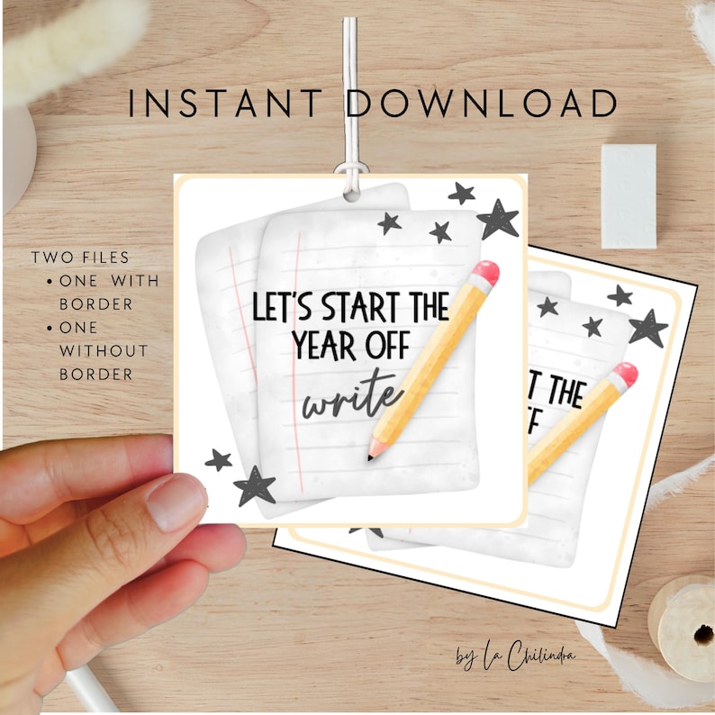 Back to School Printable Tag, Teacher Gift Tag, Start the Year Write ...