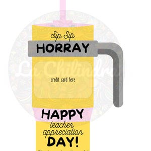Teacher Appreciation Gift Card Holder: Sip Sip Hooray Printable (PDF ...