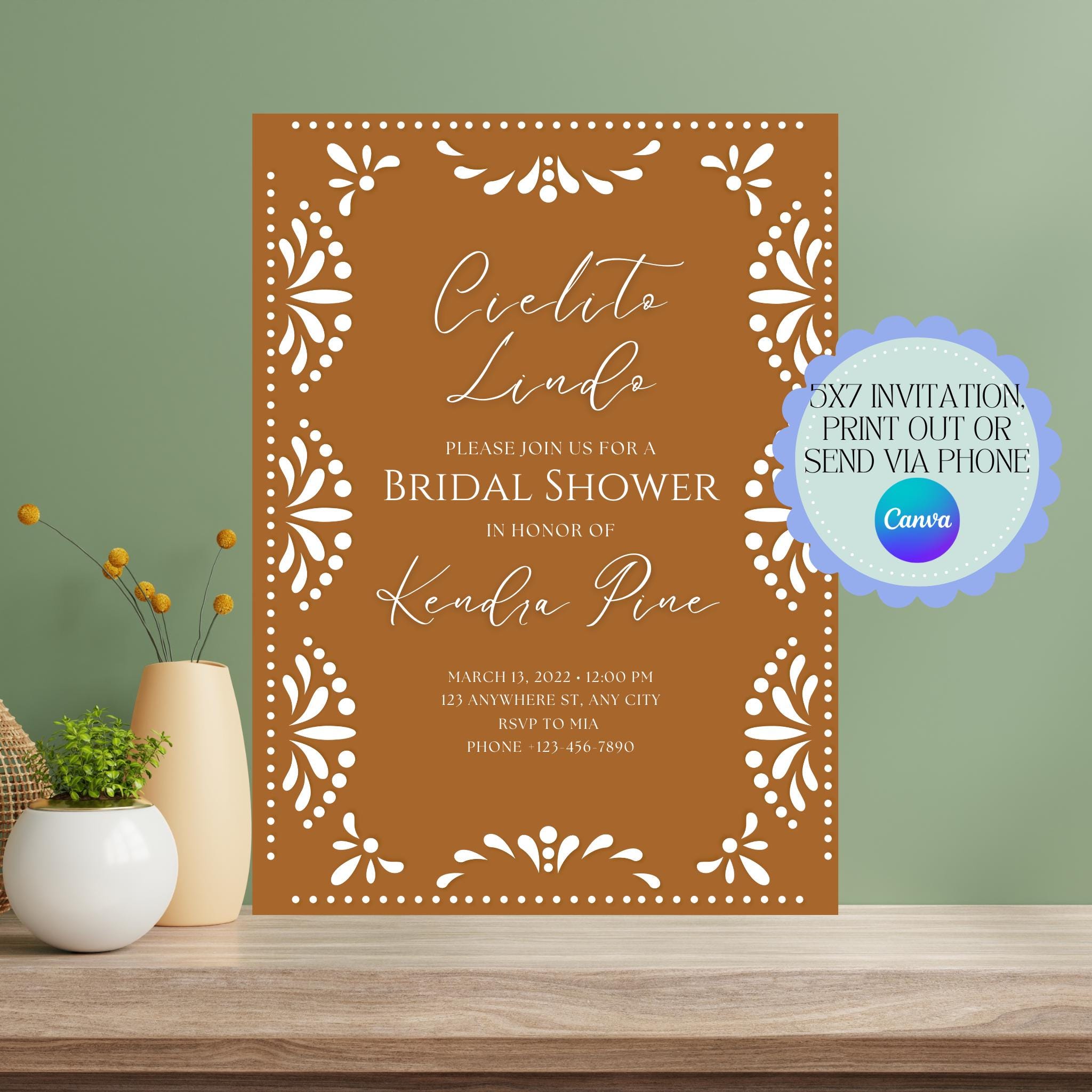 Talavera Mexican Barro Bridal Shower Invitation, Mexican Template ...