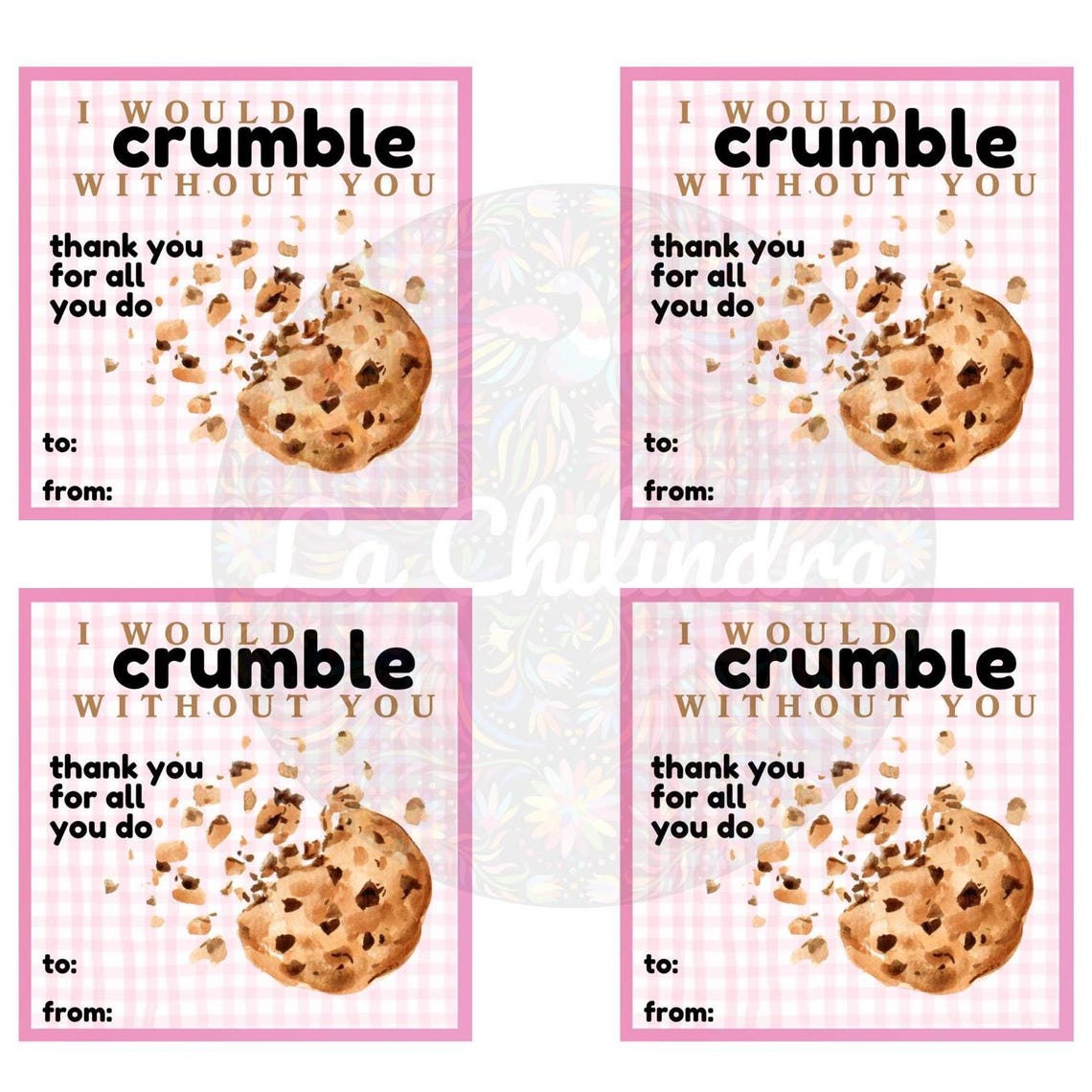 Crumble Thank You PRINTABLE Gift Tag, Teacher Appreciation Gift Tag ...