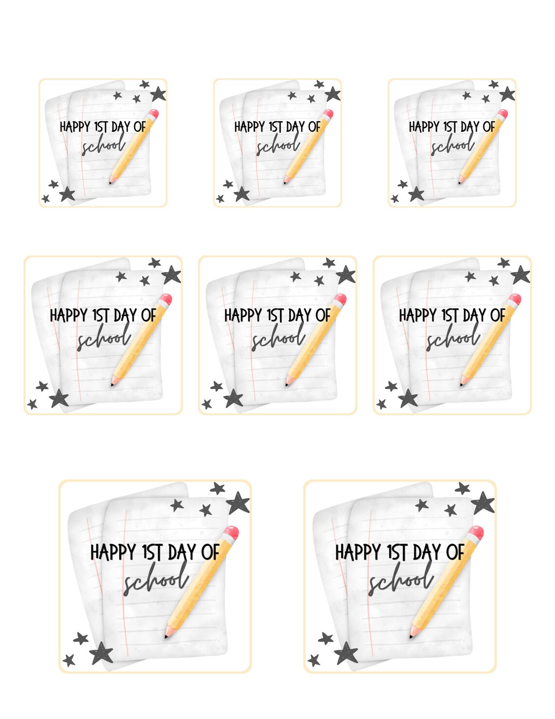 Teacher Gift Tag, Back to School, Happy 1st Day of School, Back to ...