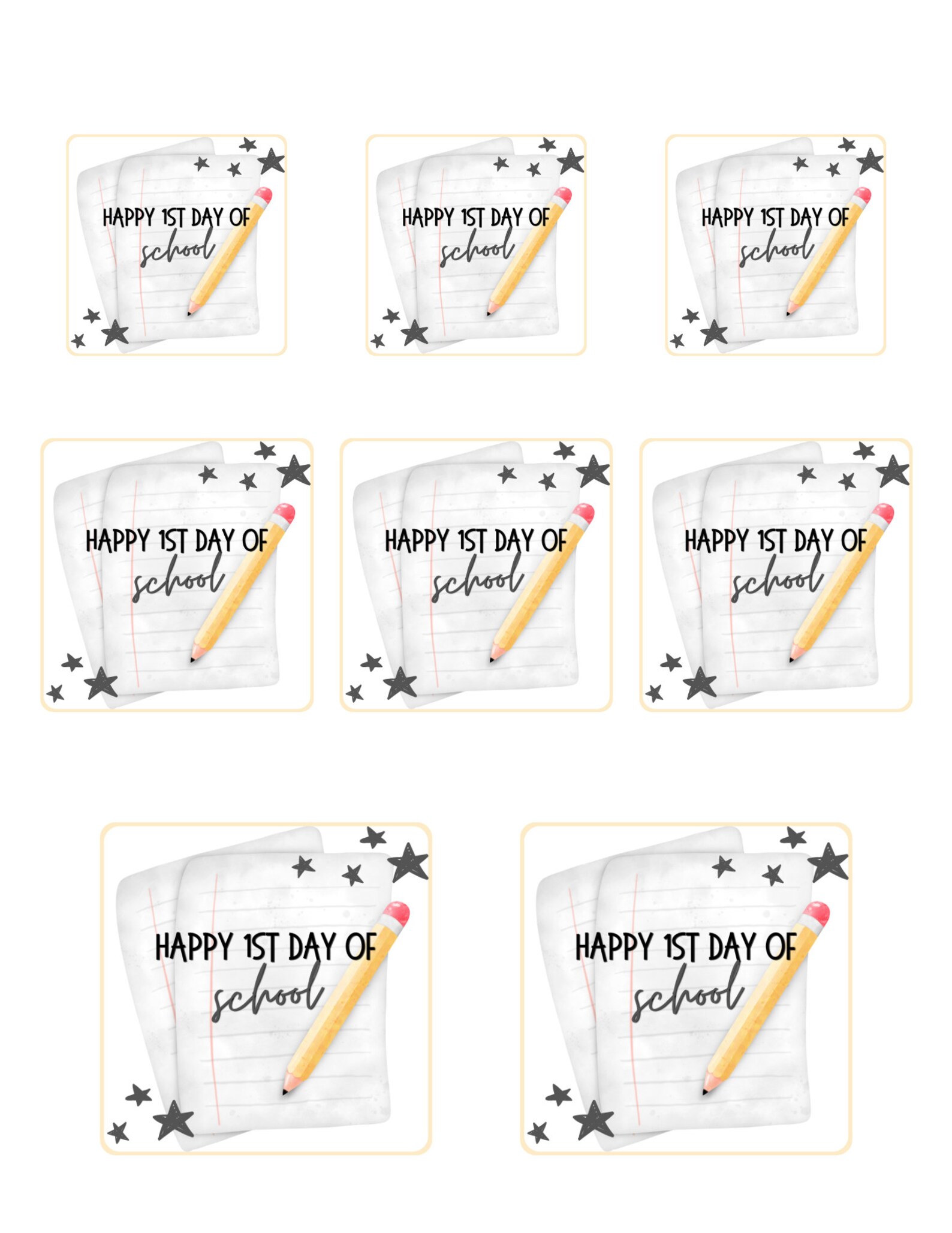 Teacher Gift Tag, Back to School, Happy 1st Day of School, Back to ...