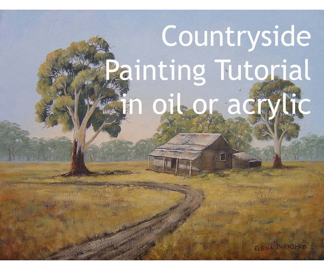 Countryside Painting Tutorial in Oil or Acrylic, How to a Paint a ...