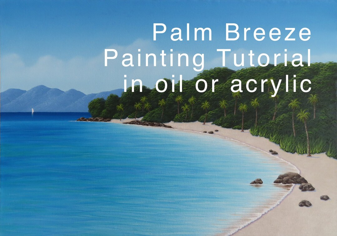 Tropical Island Painting Tutorial in Oil or Acrylic, How to Paint a ...