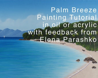 Tropical Island Painting Tutorial in Oil or Acrylic How to | Etsy