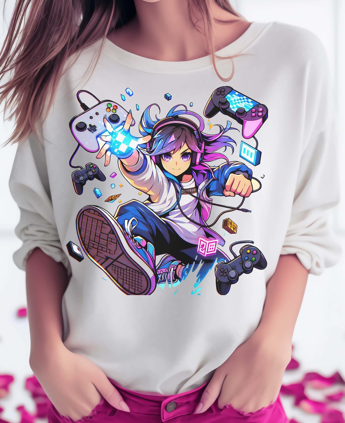 Vtubers, Pngtuber, Gamer PNG Anim Art Graphic Tee Unisex T Shirt Tshirt ...