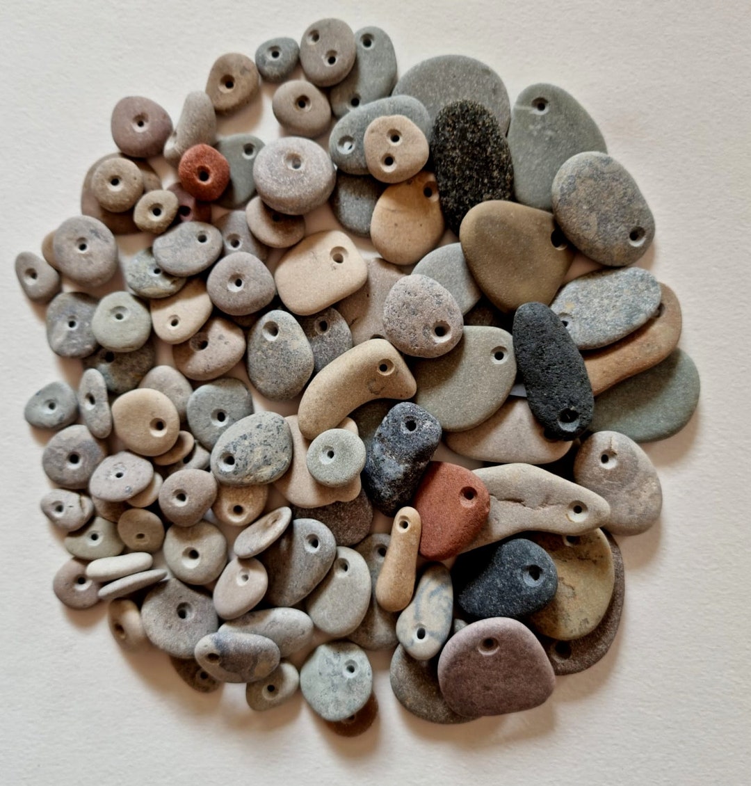 Drilled Pebbles From the Latvian Baltic Sea Coast, Pebbles With Holes ...