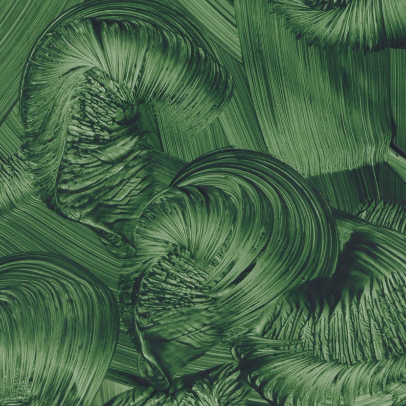 Green Biomorphic Wall Art - Minimalist Abstract Nature Print for ...