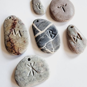 Custom Rune Engraved Stone, Personalized Norse Viking Rune Stone ...
