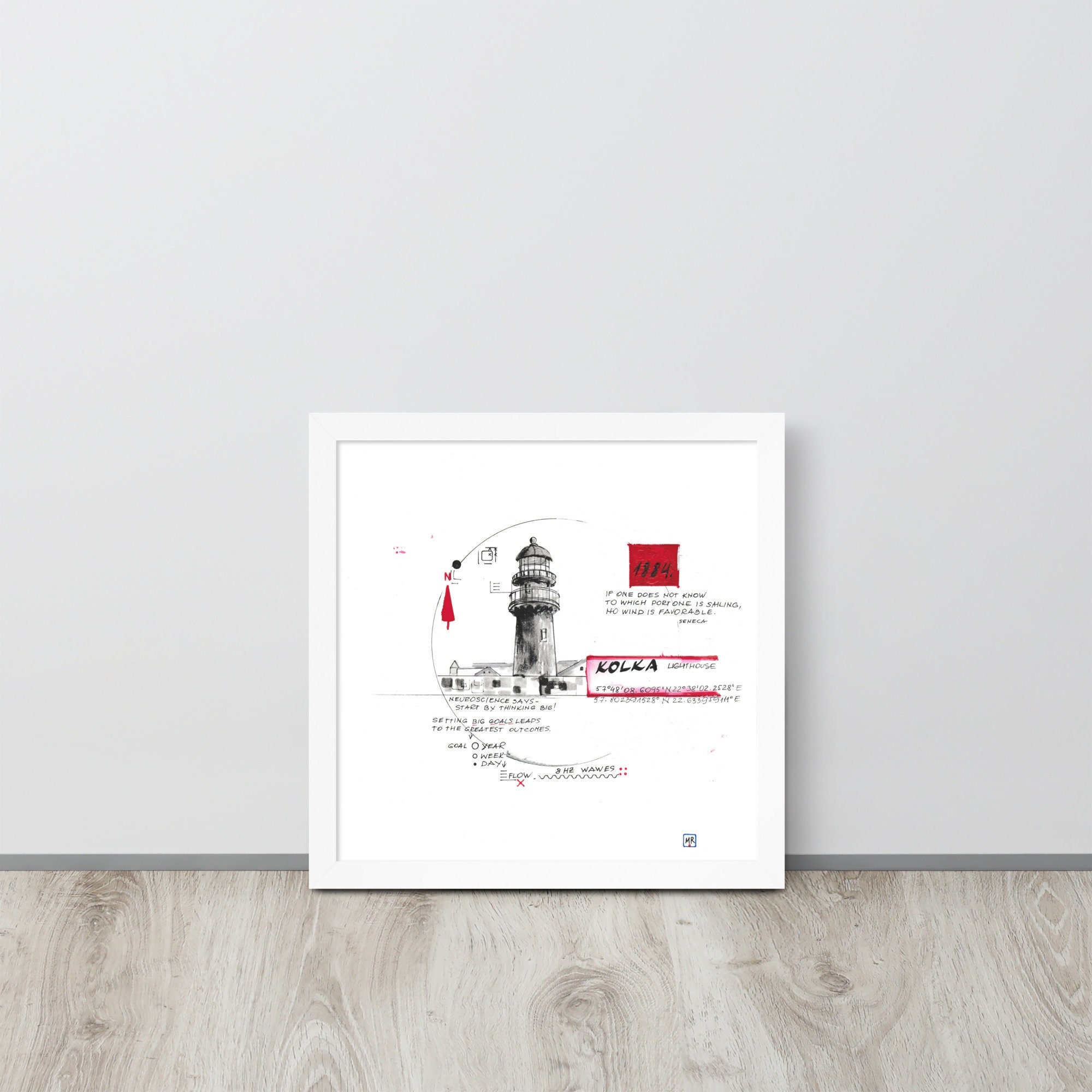 Lighthouse Wall Art, Home Wall Decor, Framed Poster, Lighthouse Kolka ...