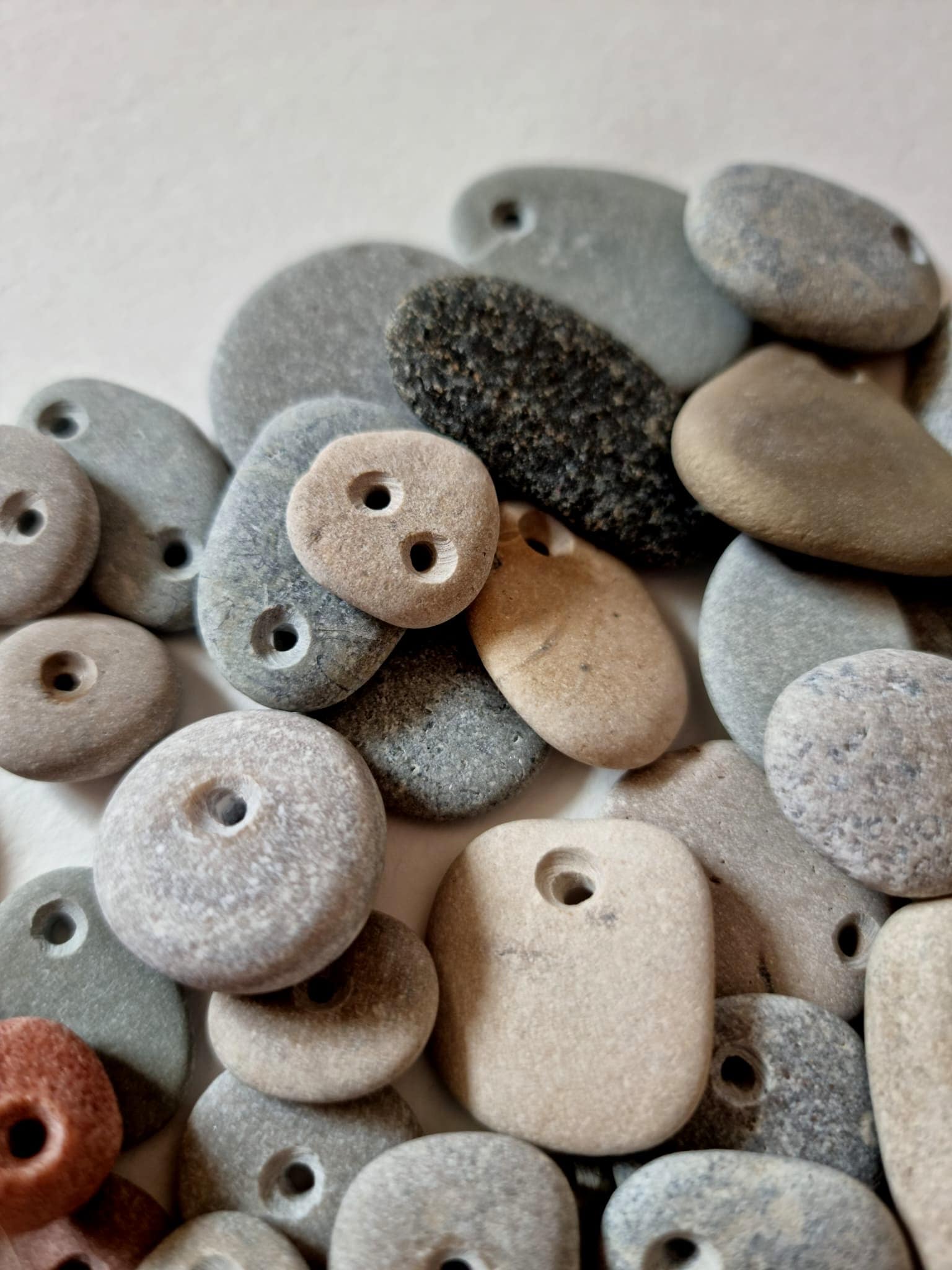 Drilled Pebbles From the Latvian Baltic Sea Coast, Pebbles With Holes ...