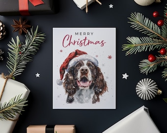 Personalised Festive Springer Spaniel Christmas Card - Etsy