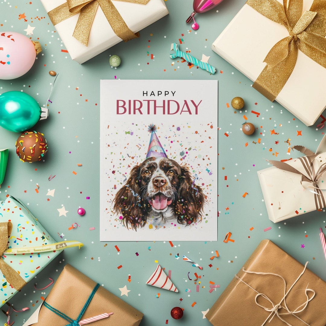 English Springer Spaniel Birthday Card - Etsy
