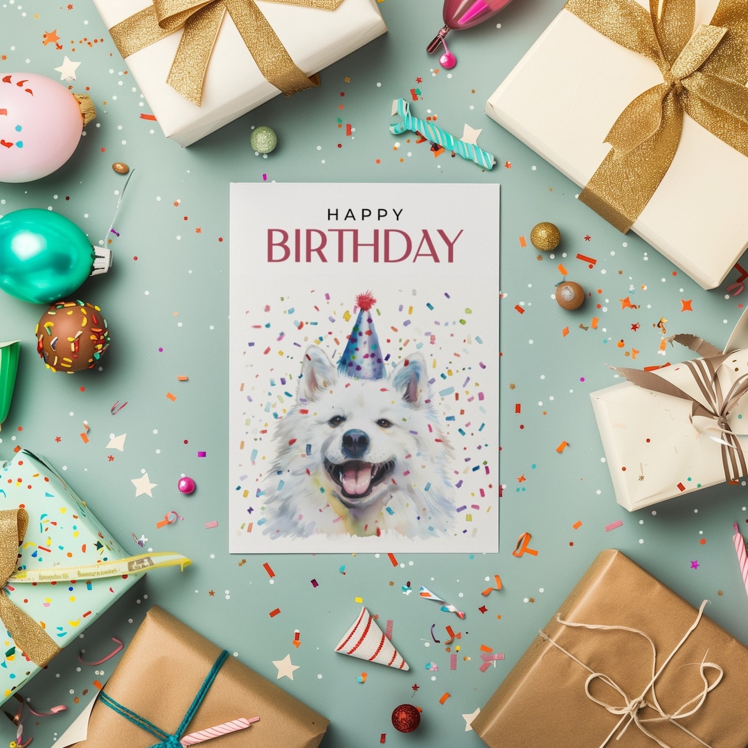 Samoyed Birthday Card - Etsy