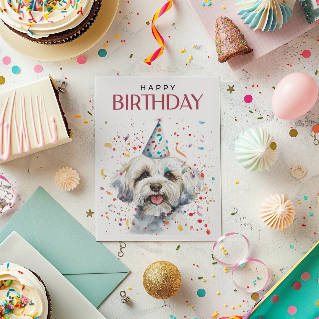 Maltese Birthday Card - Etsy