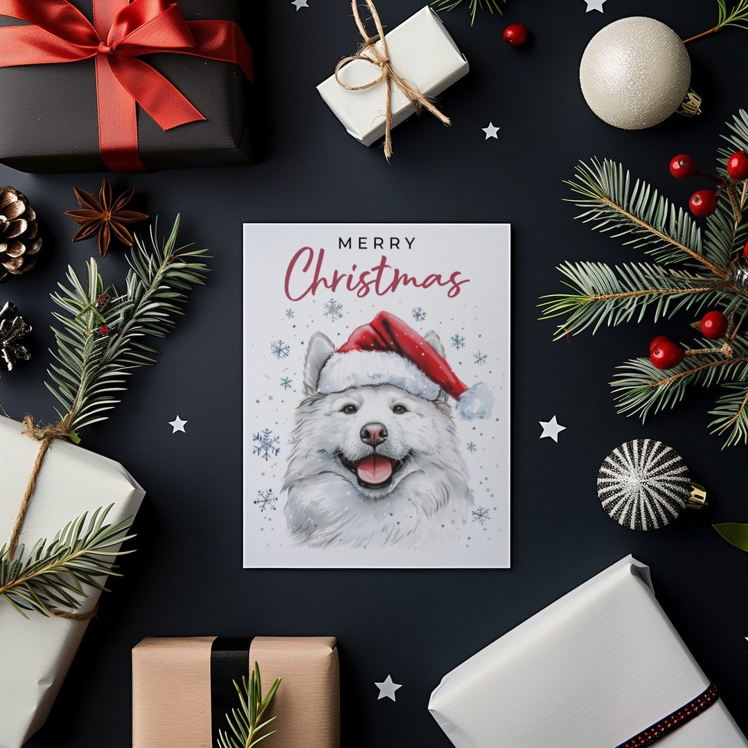 Samoyed Christmas Card - Etsy