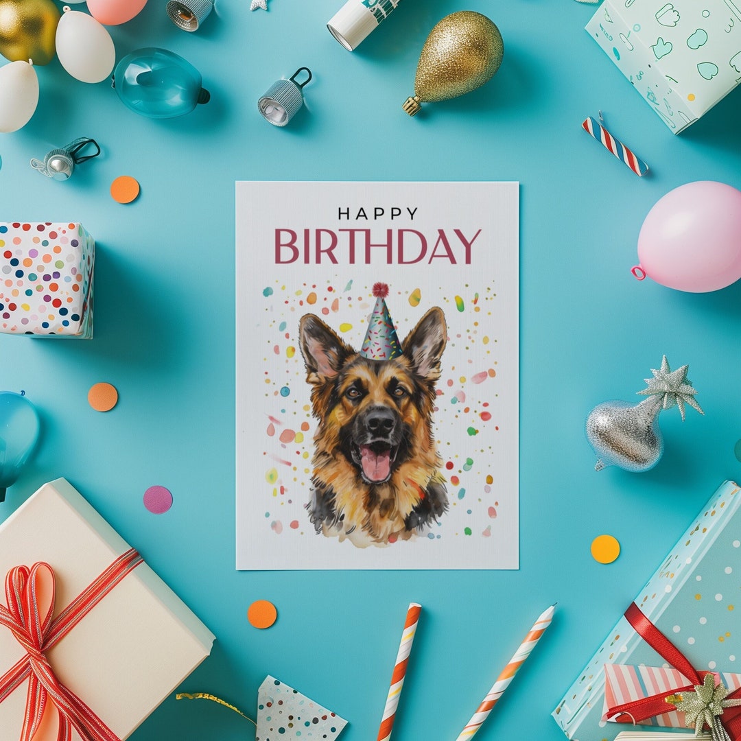 German Shepherd Birthday Card - Etsy