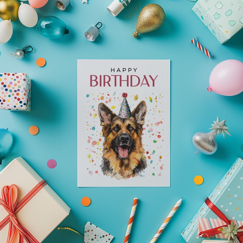 German Shepherd Birthday Card - Etsy