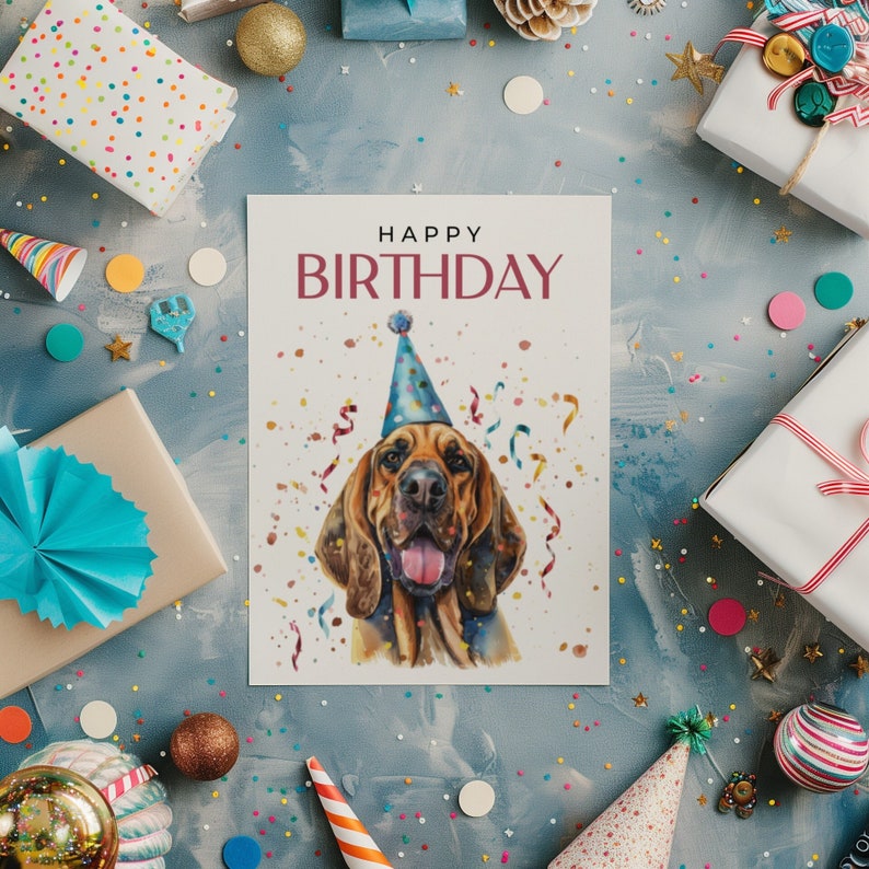 Bloodhound Birthday Card - Etsy