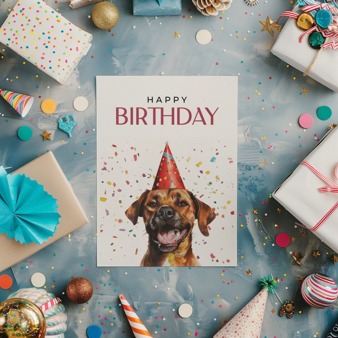 Rhodesian Ridgeback Birthday Card - Etsy
