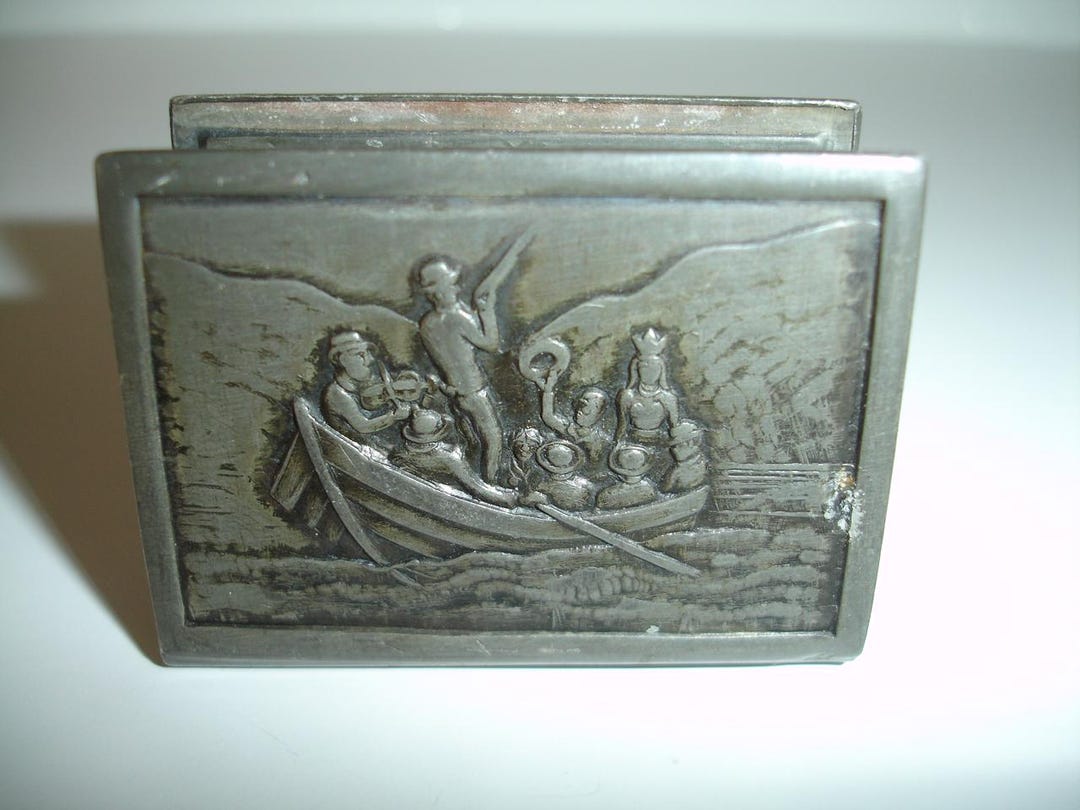 Norwegian Astri Holthe Pewter Matchbox Holder Tidemond Bride Hardanger ...