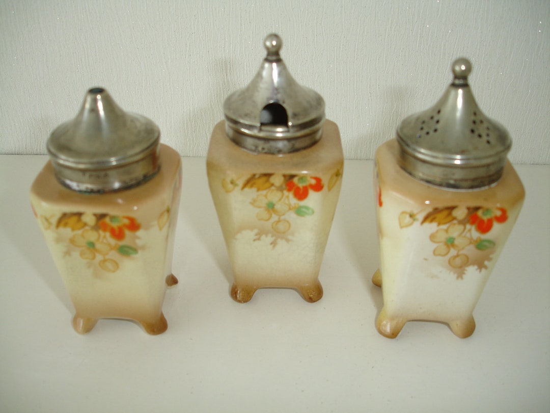 Cruet Set Salt and Pepper Shakers Condiment Mustard Pot 1930s Hanley ...