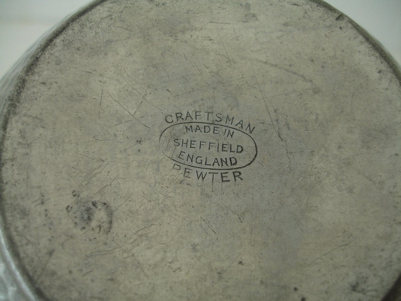 Hammered Pewter Milk / Cream Jug and Sugar Bowl Arts & Crafts Mission ...