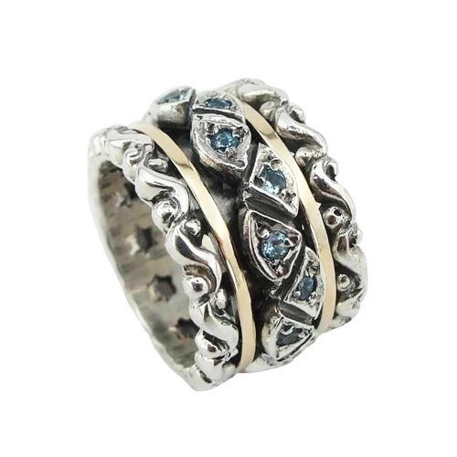 Wide and Chunky Swivel Ring Made of Sterling Silver Yellow - Etsy