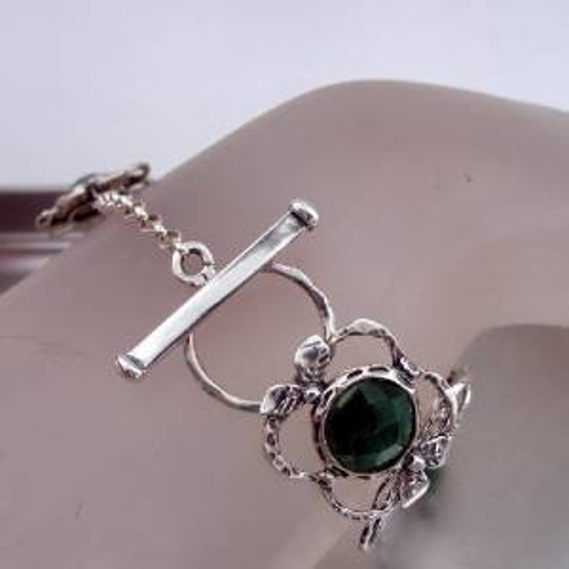 Silver Gold and Emerald Sterling Silver Yellow Gold and | Etsy