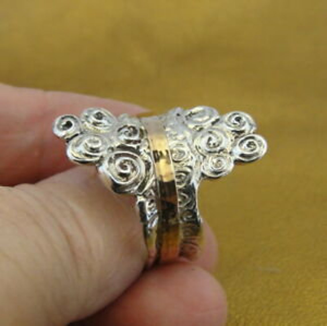 Japanese Inspired wind Ring Sterling Silver and - Etsy