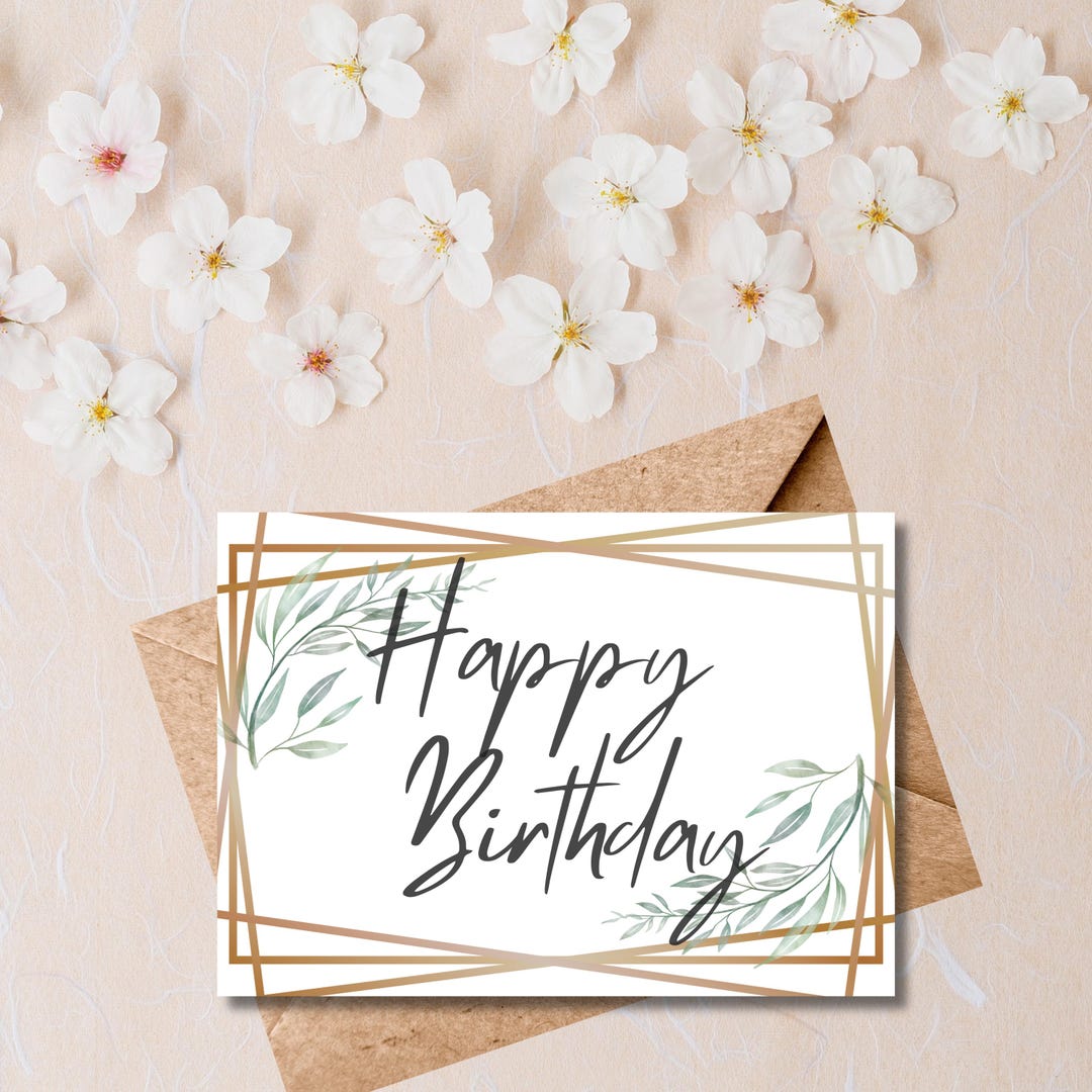 Editable Digital Birthday Card | Neutral Tones | Instant Download ...