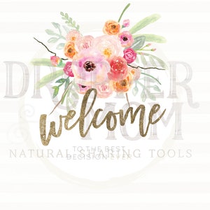 Printable Floral Gold Leaf Welcome Card | Essential Oil Card | Note ...