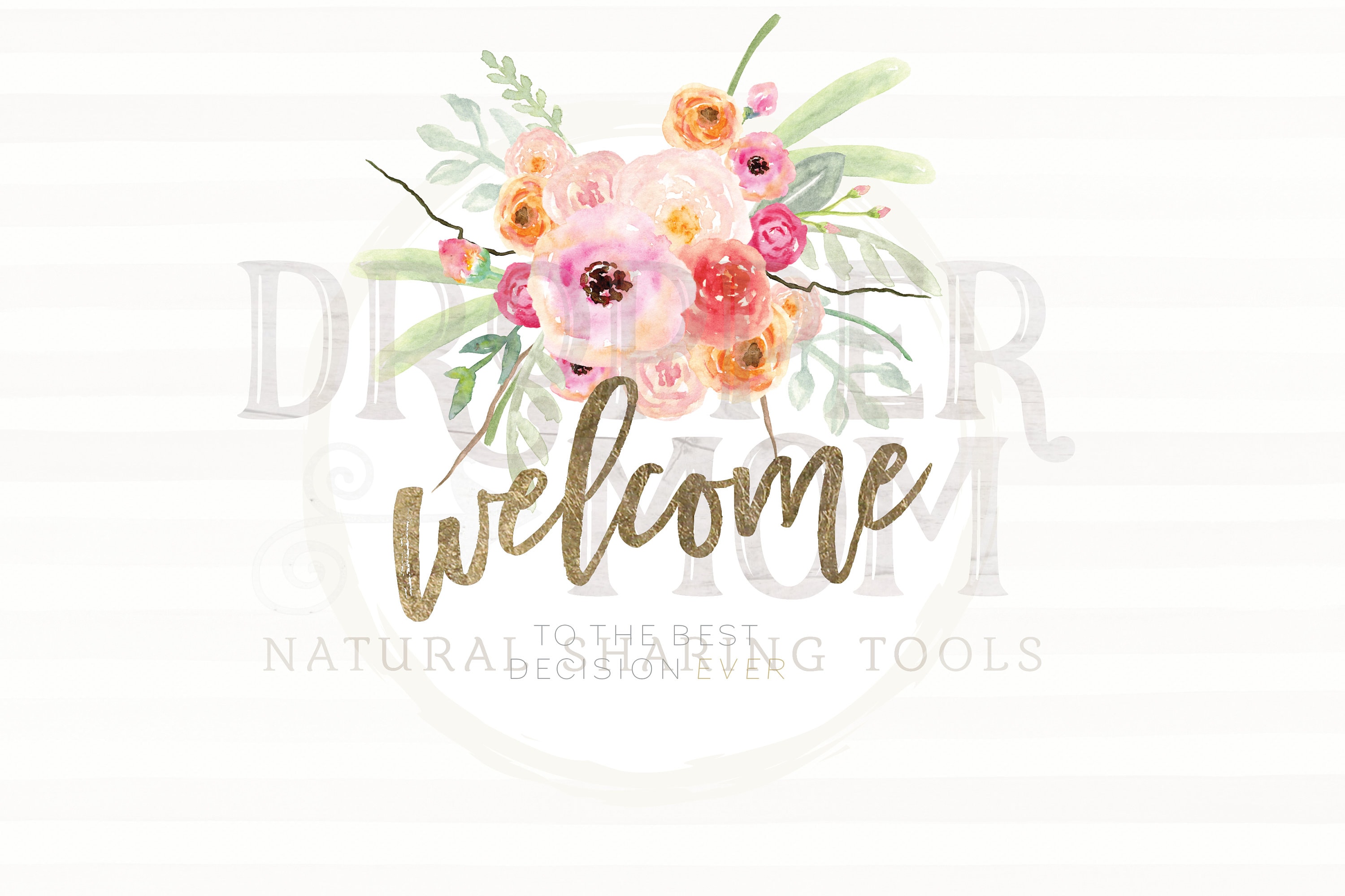 Printable Floral Gold Leaf Welcome Card | Essential Oil Card | Note ...