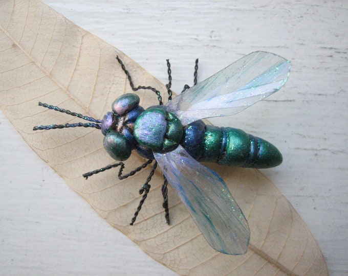 Large Fly Brooch, Vintage Handmade Fly, Realistic Insect Pin, Bug ...